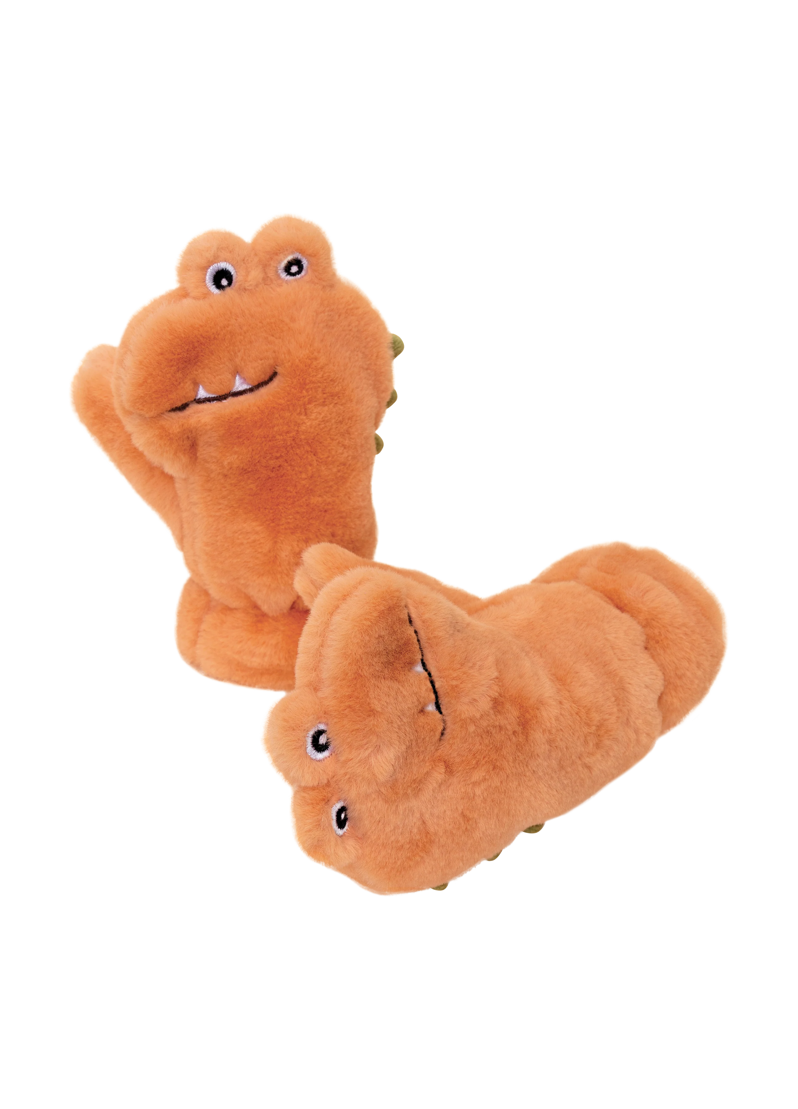 Kids Toothy Dino Fluffy Mittens - Coral – Robins & Roses